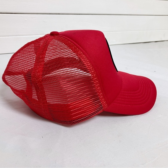 Vintage | Accessories | Vintage Red Trucker Hat Mesh Snapback Logo ...